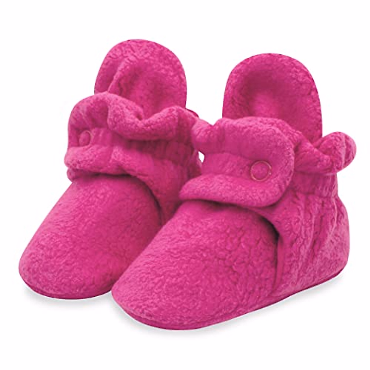 Zutano Unisex Cozie Fleece Baby Booties with Grippers, Baby Essentials, Fuchsia, 24 Months