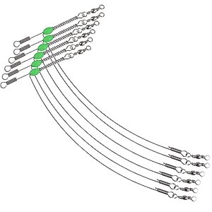 Fishing Wire Leaders -15Pcs Surf Fishing Rigs Saltwater Wire leaders for fishing Bottom Fishing Rigs Fishing Wire Leader Rig Wire Leader Trace with Swivels Saltwater Freshwater Fishing Leaders