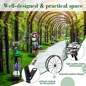 Kataslly 2 Pack 2 Tier Metal Plant Stands Indoor Outdoor, Tall Wrought Iron Flower Pot Shelf for Multiple Plants, Corner Plant Holder Rack for Patio Garden Kitchen Balcony Living Room