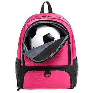 Boys Girls Soccer Bags Soccer Backpack Basketball vollyball Football Bag Backpack youth with Ball Compartment All Sports Gym Bag Rose
