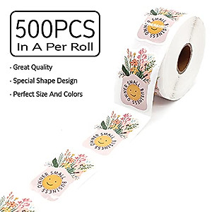 Wailozco Small Business Owner Flower Bag Stickers,Thank You Stickers,Handmade Stickers,Small Shop Stickers,Envelopes Stickers for Small Business, Online Retailers,Handmade Goods,500 Labels Per Roll