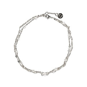 Pura Vida Anklet 9" Silver Opal Bead Combo Beaded Anklet - Ankle Bracelets for Women with Glass Beads - Silver Anklets for Women, Cute Anklets for Teen Girls, Boho Jewelry for Women - 1" Extender