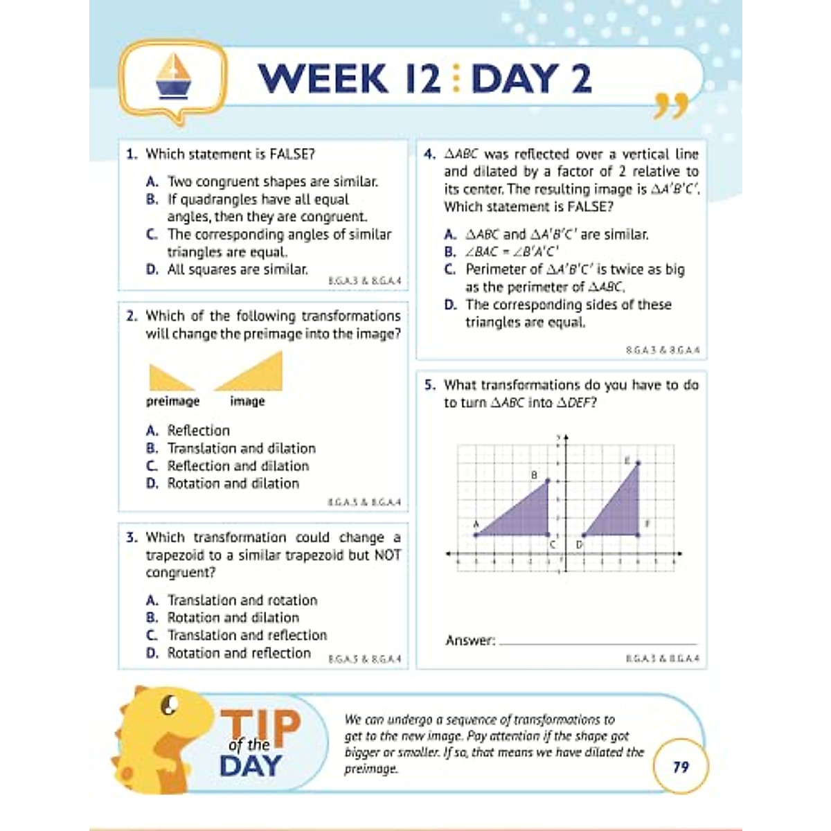 8th Grade Common Core Math: Daily Practice Workbook | 1000+ Practice Questions and Video Explanations | Argo Brothers (Next Generation Learning Standards Aligned (NGSS))
