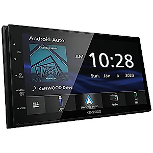 Kenwood DMX47S Mechless 6.8 inches Capacitive Screen Digital Multimedia Receiver with Apple CarPlay & Android Auto Functionality (Renewed)