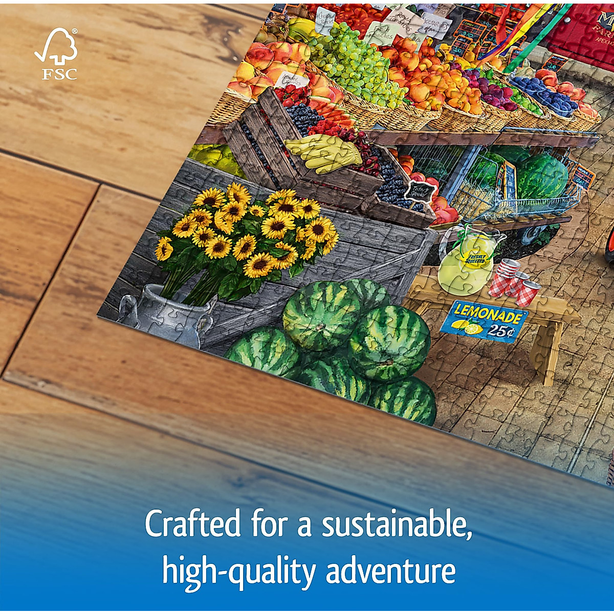 Wonder Forge Farmer's Market Day 1000 Piece Jigsaw Puzzle for Adults | Unique, Perfectly-Fitting Pieces | Fun, Vibrant Imagery | Amazon Exclusive