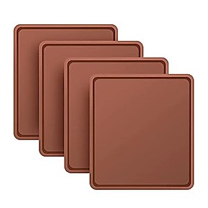 4 PCS Silicone Dehydrator mats with Edge, Fruit Roll Sheet Compatible with Cosori CP267-FD & Magic Mill, BPA-Free Silicone Tray Liners for Fruit Leather, Vegetables, Meat, Herbs and Liquid