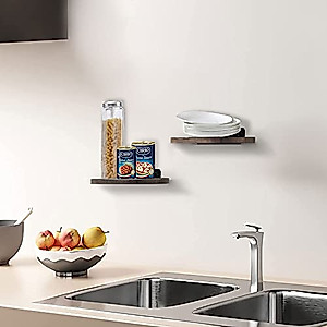 Wall Mounted Floating Shelves Wall Small for Speaker Shelf, Bedroom, Barthroom, Living Room, Kitchen, Office and Wall Shelf Speaker Stand for Plant Wall Shelf, TV Soundbar, Speaker and More (Set of 2)