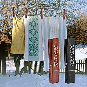 Large Clothes Pins, Personalised Custom Jumbo Clothespins 12 Inch, Wooden Clothespins, for Bathroom, Laundry Room, and Kitchen Decor (Black)