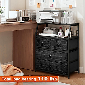 EnHomee Nightstands Set of 2 Nightstand with Charging Station & LED Lights Black Nightstands Set of 2 nightstand with Dresser Drawers and Storage Shelves Night Stand with Outlets and 2 USB Ports