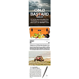 COLD BASTARD COOLERS 70QTW Rugged+ CAMO Red Large Wheels The Best Premium Ice Chest Cooler Accessories Free S&H (CB70W-CR)