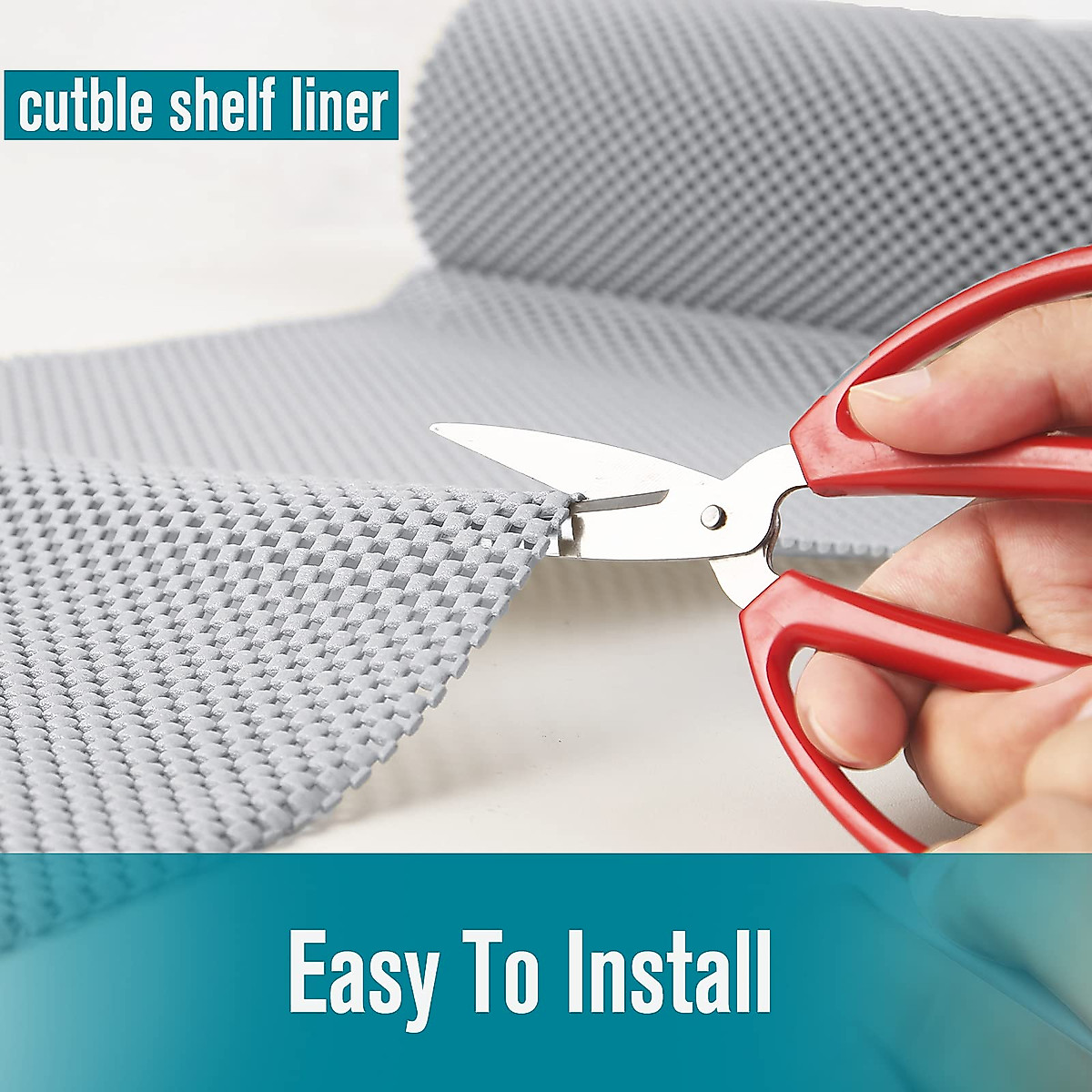 Clear Shelf Liner for Kitchen Cabinet Drawer Liners Non Adhesive, Refrigerator Liners + Gray Liners Shelf Cabinet Liner, Drawer Liners 12 in x 20 FT, Durable Rubber Pantry Liner Non Slip, Washable