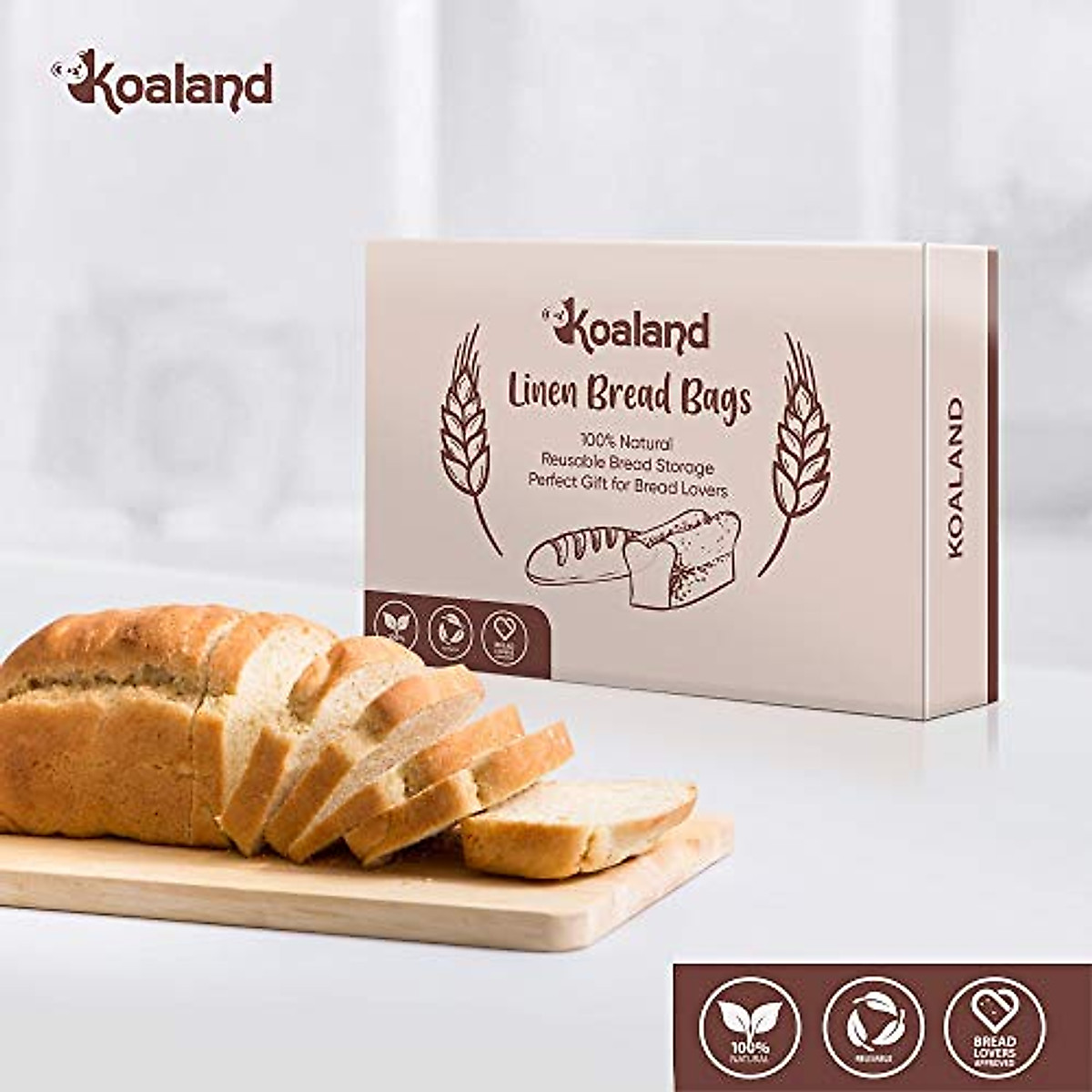 Linen Bread Bags, Pack of 4 Large and Extra Large Natural Unbleached Bread Bags, Reusable Drawstring Bag for Loaf, Homemade Artisan Bread Storage, Linen Bags for Food Storage, Ideal Gift for Bakers