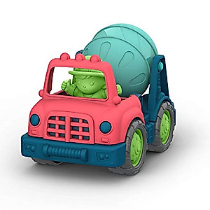 Battat- Wonder Wheels- Set Of 3 Mini Toy Trucks For Kids, Toddlers – Dump Truck, Cement Truck, Tow Truck – Recyclable Materials- Mini Toy Characters- Construction- 1 year +