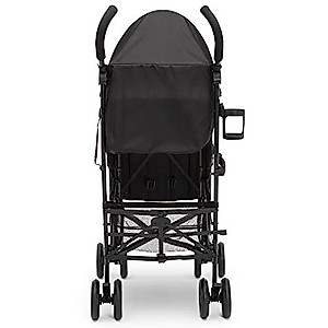 Jeep PowerGlyde Plus Stroller by Delta Children - Lightweight Travel Stroller with Smoothest Ride, Aluminum Frame, 4-Position Recline, Extra Large Storage Basket, Black