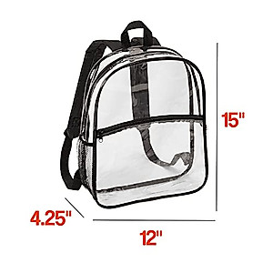 Personalized Clear Backpack 15" - Transparent Bag with Your Text - See Through Backpacks for School, Travel, Festival, Beach