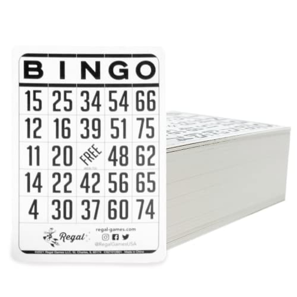 Regal Games - Classic Bingo Cards - 200 Count - 6.125” x 4.17” Cardstock - White