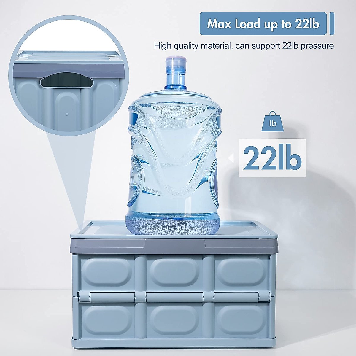 Homde Collapsible Storage Bins Bundle: 2 Gray Storage Boxes and 2 Blue Storage Boxes (Large)