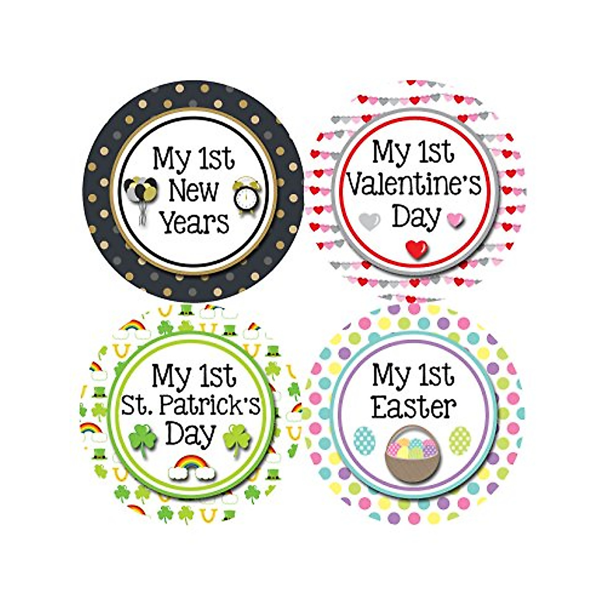 Months In Motion My First Holiday Baby Stickers Milestone Christmas, Birthday, Halloween, Easter, Thanksgiving Baby Sticker (Holiday 2)