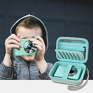 Grapsa Digital Camera Case for CAMKORY/for Kodak Pixpro/for VAHOIALD/for Sony DSCW800 830/ for Canon PowerShot 180 190. Vlogging Cameras Storage Holder for Accessories (Box Only)-Green