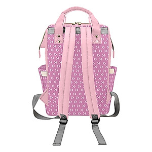 bliblisa Personalized Elephant Floral Pink Diaper Bag Backpack Tote with Name,customized Travel Nappy Mommy Bag Backpack