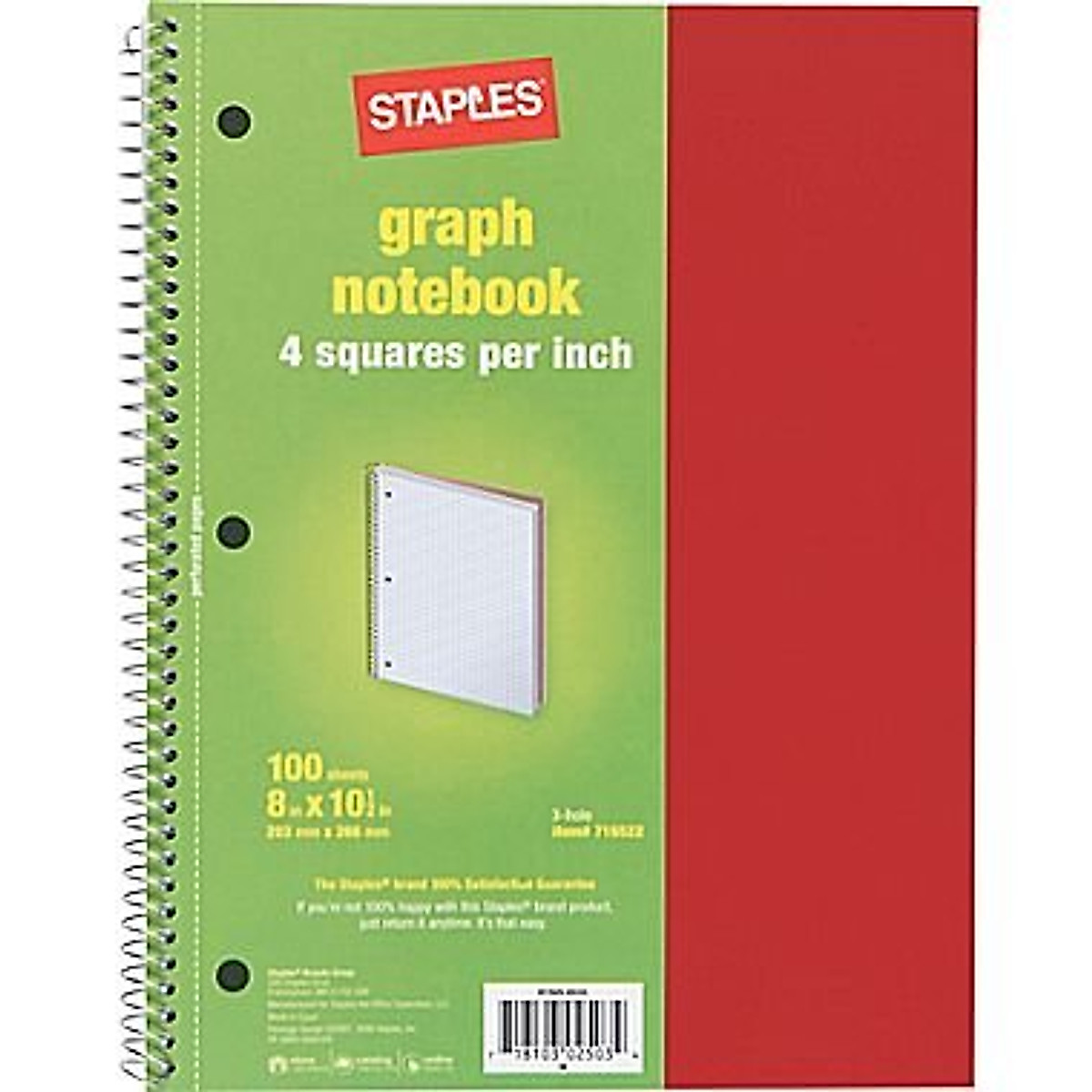 Staples Ruled Paper Graph Pad (11625M)
