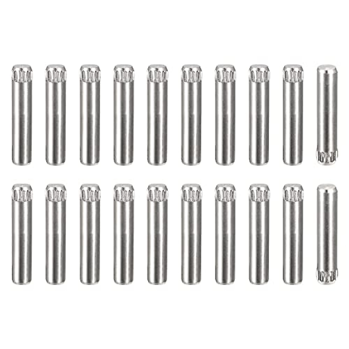 Tool parts 4x18mm 304 Stainless Steel Dowel Pins - 20Pcs Knurled Head Flat End Dowel Pin