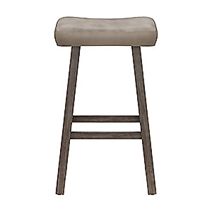 Hillsdale Furniture Saddle Backless, Rustic Gray Bar Stool