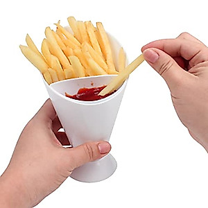 TBWHL IN-car French Fry Holder with Sauce Cup Holder Dip Set 2 In 1 French Fry Cone Dipping Cups For French Fries And Veggies