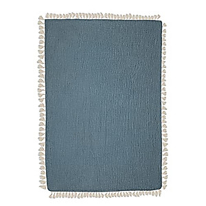 Crane Baby Muslin Swaddle Blanket, Soft Cotton Lightweight Nursery and Stroller Blanket for Baby Boys & Girls, Riverstone, 30" x 40"