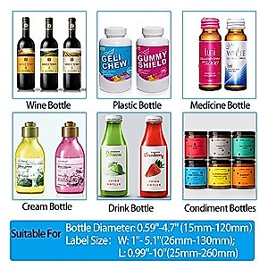 KIMTEM Manual Round Labeling Machine, Bottle Label Applicator for Round Bottles White