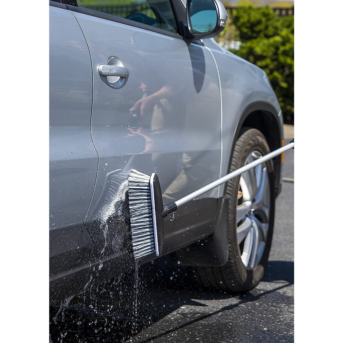 Harper 37518600 6-Piece Car Wash Brush Set with Telescoping Flow-Through Handle, (3) Brush Heads, (1) Soft Hand Brush and (1) Stiff Hand Brush