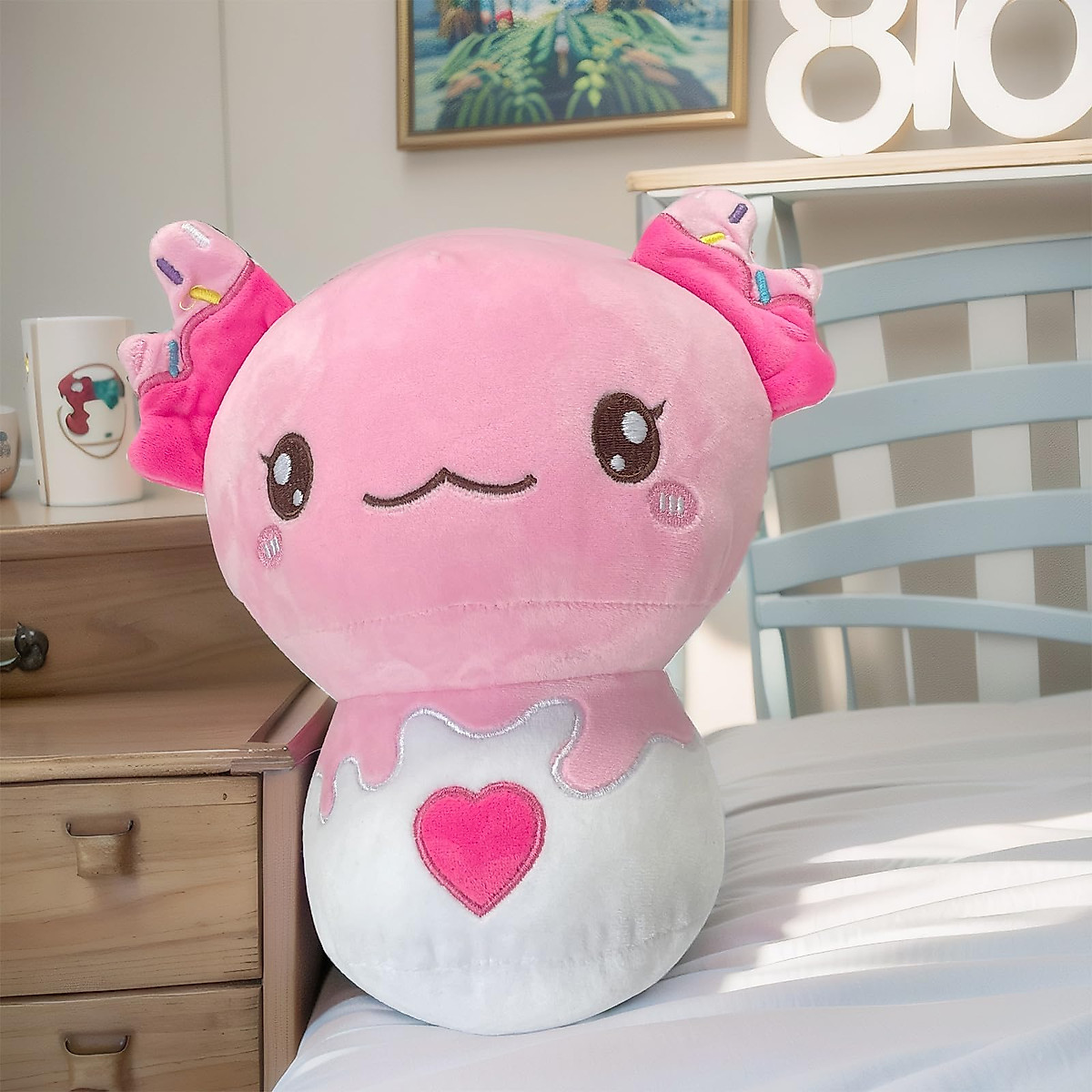 NXNYNZ 8 inch Cute Axolotl Plush Stuffed Animal, Soft Plush Axolotl Pillow Toy,Kawaii Axolotl Kitten Plushies for Christmas Girls Baby Kids