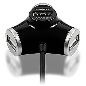 Axagon HUE-X3B USB 2.0 480Mbit/s Black Hub & Concentrator (USB 2.0, USB 2.0, 1.2 m, 480 Mbps, Black, 65 mm)
