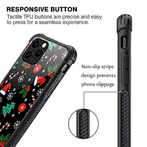 DJSOK Case Compatible with iPhone 13 Pro, Christmas Snowflakes Stars Tree with 4 Corners Shockproof Protection Soft Silicone TPU Bumper and Hard PC Pattern Back Case for iPhone 13 Pro