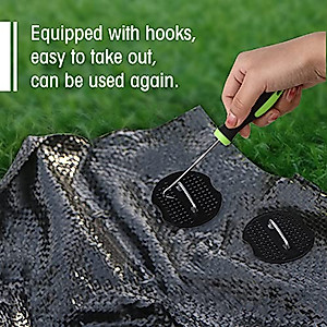 60Pcs Heavy Duty Galvanized Garden Staple U-Shaped Pins+10Pcs Gasket+2 Hooks,6 Inch Reusable Sod Fence Staples Garden Stakes Staples for Anchoring Tents,Ground Covers,Pet Cages and,etc.