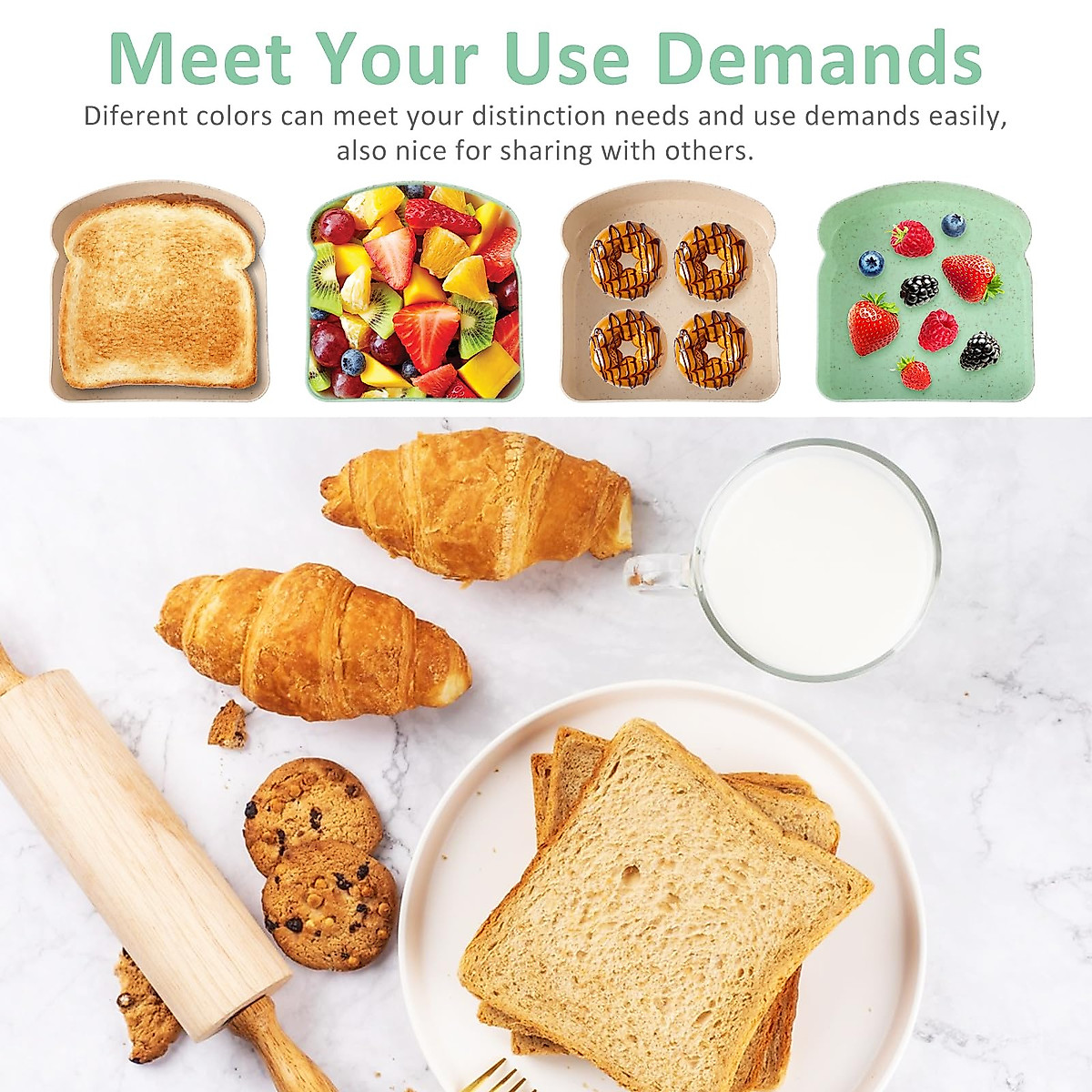 Piriuuo 2 Pcs Sandwich Containers Toast Shape Sandwich Box Sandwich Containers for Lunch Boxes Reusable Food Storage Sandwich Container with Lid, Microwave & Dishwasher Safe