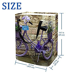 Bicycle Lavender Laundry Basket Large Cloth Organizer Bag Basket Foldable Laundry Hamper with Handles