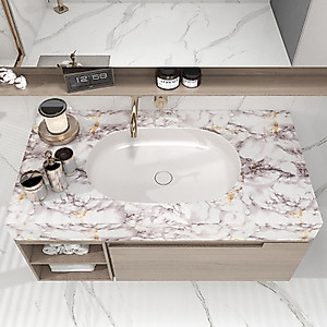 VIOPVERY White Marble Wallpaper Peel and Stick 15.7"x393" White Wall Paper Pull and Stick Contact Paper for Countertops Waterproof Self-Adhesive Marble Contact Paper for Kitchen Desk Cabinet Decor