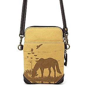 Chala Handbags Safari Horse Cellphone Crossbody Handbag - Convertible Strap Horse Lover