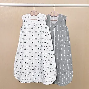 david's kids 100% Cotton Baby Sleep Sack 6-12 Months, Soft Baby Wearable Blankets with 2-Way Zipper, 2 Pack Comfy Sleeping Bags for Infant Newborn Boys Girls Neutral, Medium Size, Stars & Arrows