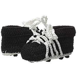Jefferies Socks Baby-Boys Soccer Cleats Crochet Bootie, Black, Newborn