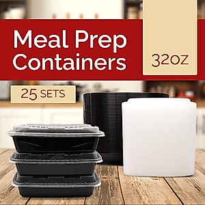 Reli. Meal Prep Containers 38 oz (25 Pack) 1 Compartment Meal Prep Containers Reusable, Microwave Safe | Plastic Togo Box for Food | Disposable Food Box with Lids for Takeout, Leftover