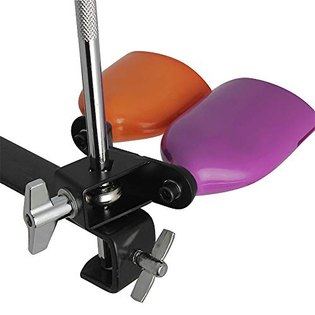Mowind Bicolor Cowbell for Drum Set High and Low Tones Double Mounted Bell Kit Percussion Instruments Medium Size