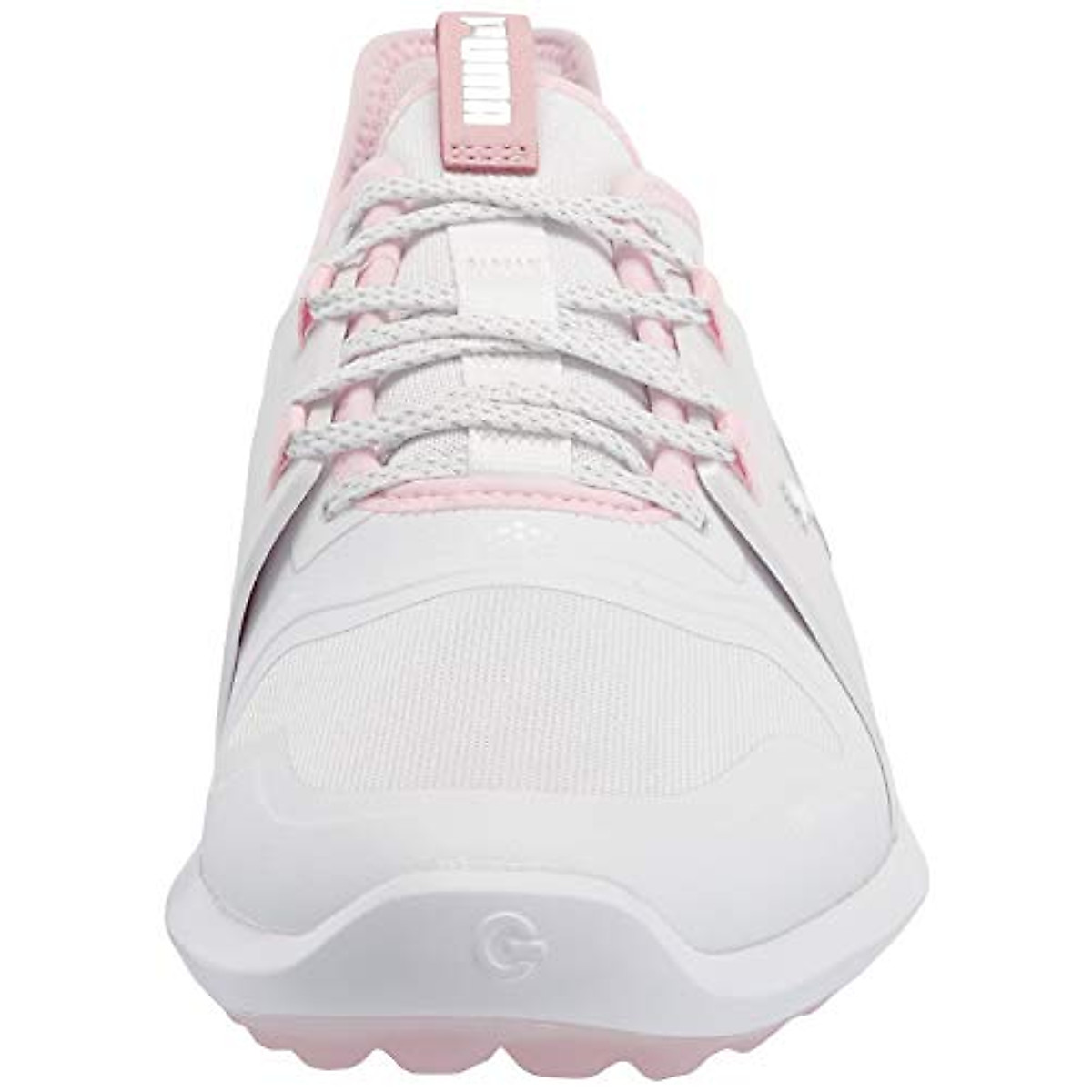 PUMA Women's Ignite Fasten8 Golf Shoe, White Silver-Pink Lady, 10