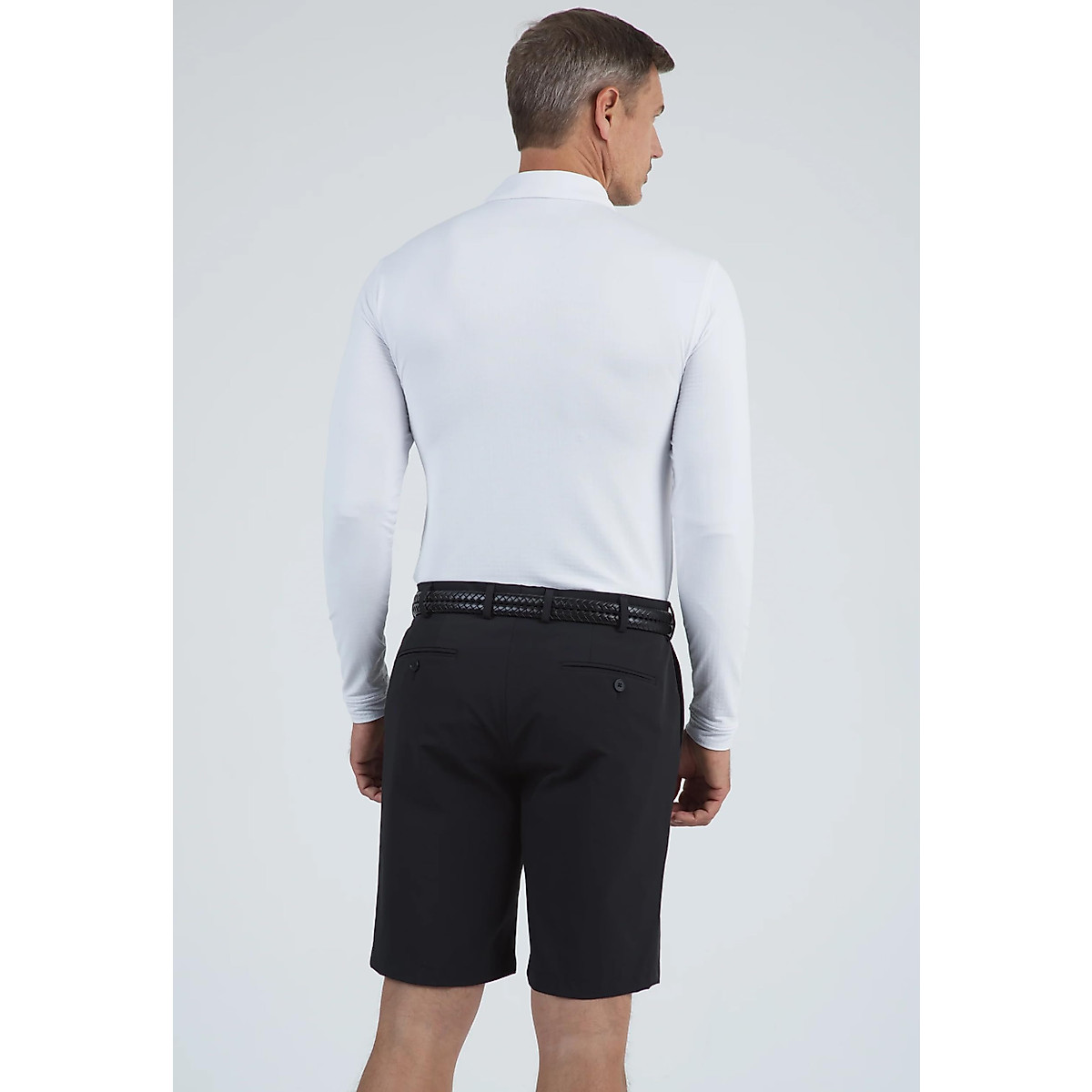 IBKUL Men's Athleisure Wear Sun Protective UPF 50+ Icefil Cooling Tech Long Sleeve Polo 95199 Charcoal Solid L