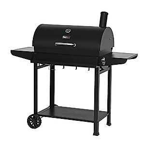 Royal Gourmet Barrel Charcoal Grill with Front Storage Basket, Backyard BBQ Party and Outdoor Cooking Grill on Clearance Prime with Wheels, Black, CC1830T
