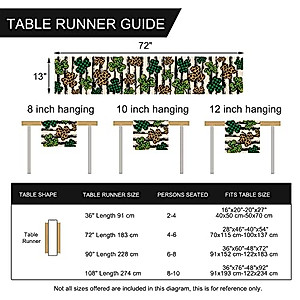 Seliem St. Patrick's Day Shamrock Clover Table Runner, Black Stripe Buffalo Polka Dot Leopard Kitchen Dining Table Decor Irish Burlap Home Decoration Indoor Outdoor Holiday Party Supply 13 x 72 Inches