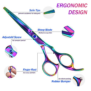 LIGICKY Hair Cutting Scissors Kit Professional Barber Stainless Steel Hairdressing Scissors Set Hair thinning Shears Bang Hair Scissor for Kids/Women/Men/Salon/Home
