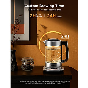 GoveeLife Smart Electric Kettle with Tea Infuser for Loose Leaf Tea, 1.7 L Electric Tea Kettle with Brewing Program, Variable Temperature Control, 2 H Keep Warm & Auto Shut off, BPA Free, Sliver