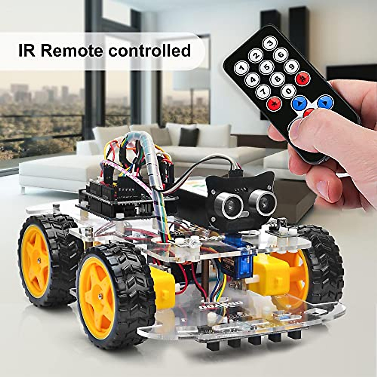 OSOYOO Robot Car Starter Kit for R3 | STEM Remote Controlled Educational Motorized Robotics for Building Programming Learning How to Code | IOT Mechanical DIY Coding for Teens Adults